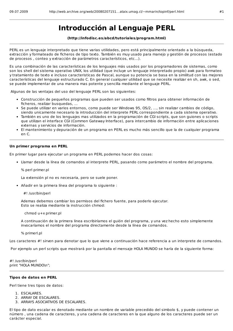 PDF de programación - Introducción al Lenguaje PERL