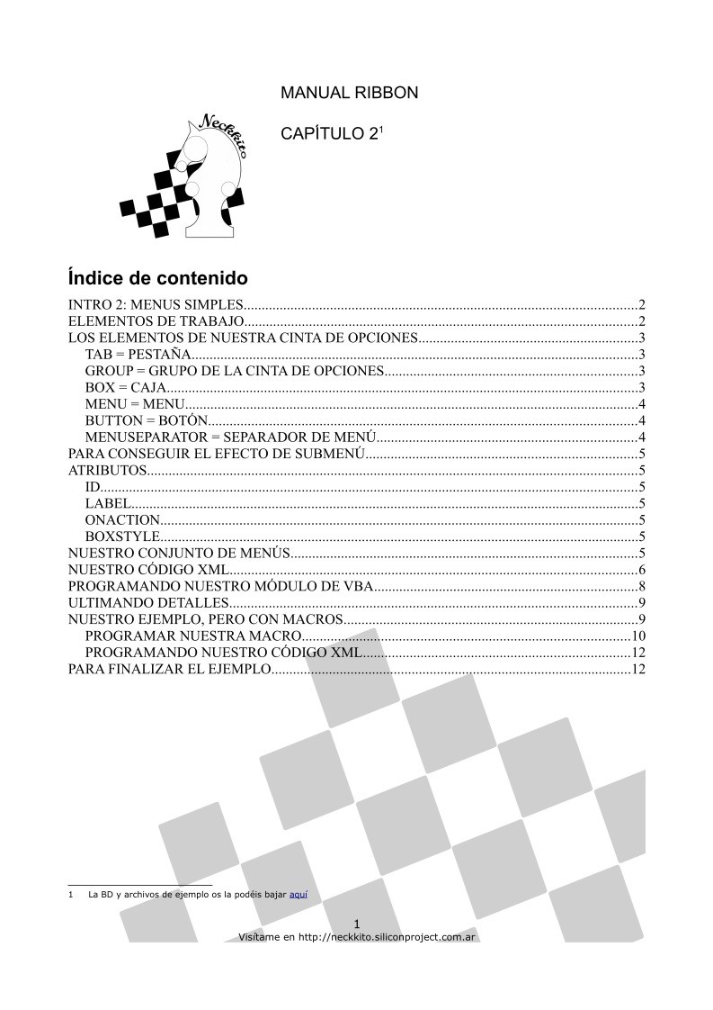 PDF de programación - Manual de Ribbon - Capítulo 2