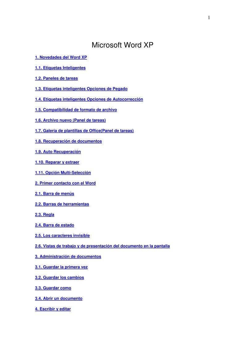 PDF de programación - Microsoft Word XP