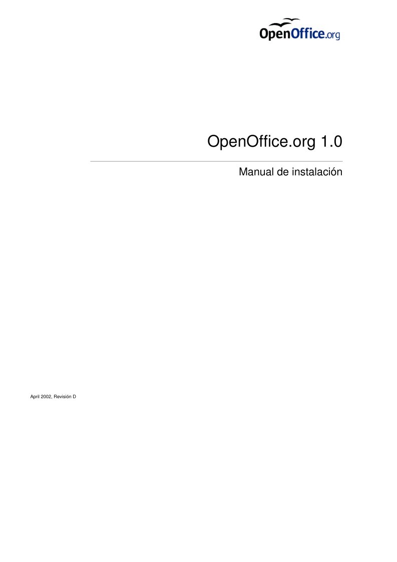 PDF de programación - OpenOffice.org 1.0 Manual de instalación
