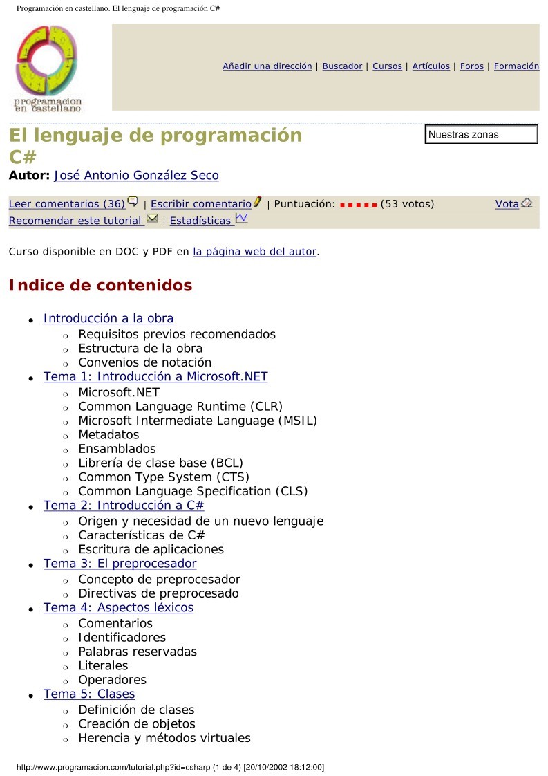 PDF de programación - El lenguaje de programación C#