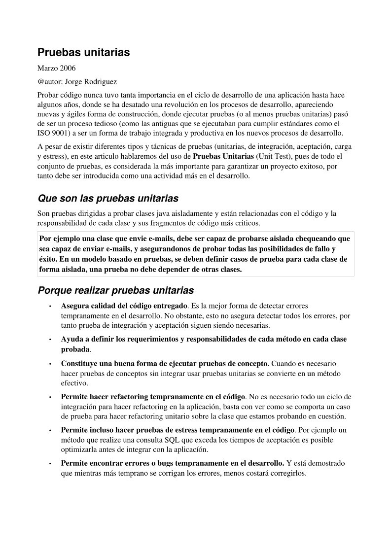 PDF de programación - Pruebas unitarias