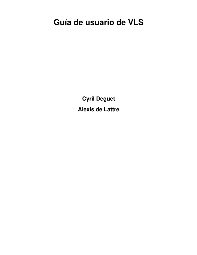 PDF de programación - Guía de usuario de VLS