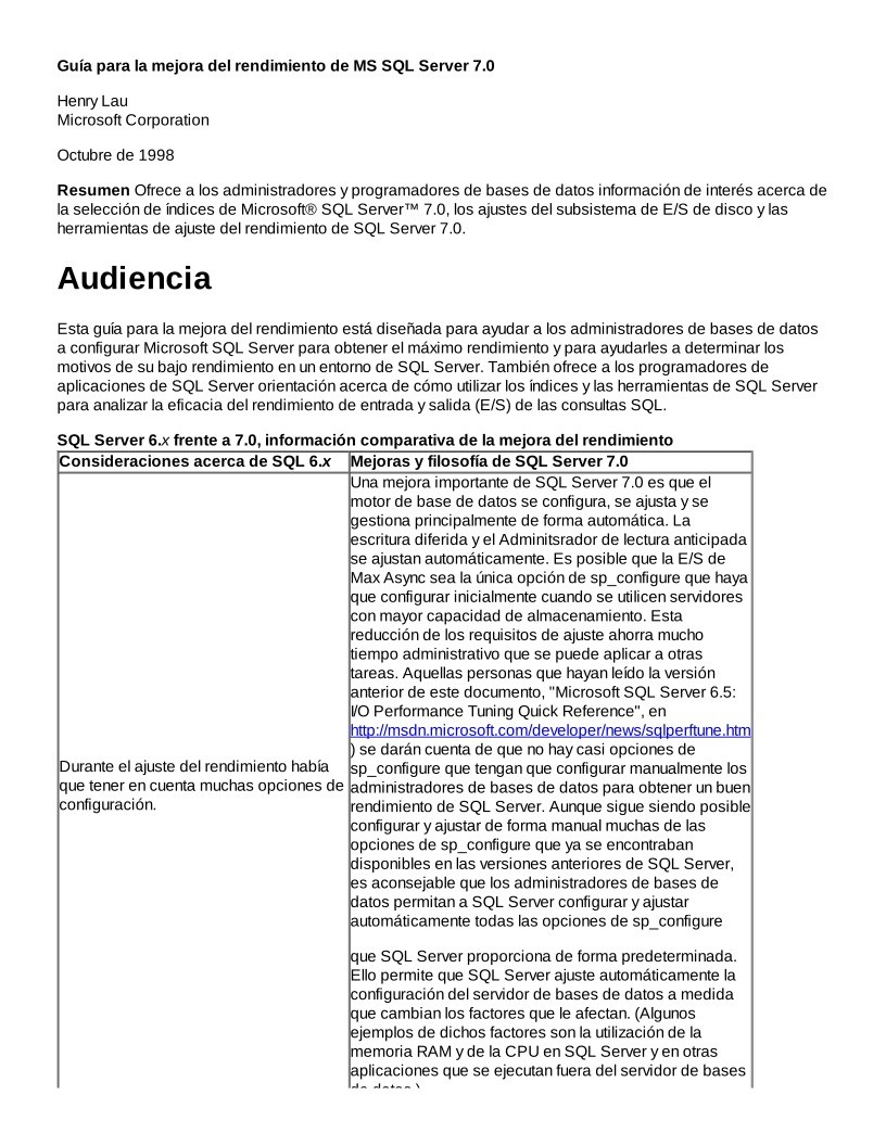 PDF de programación - Guía para la mejora del rendimiento de MS SQL ...