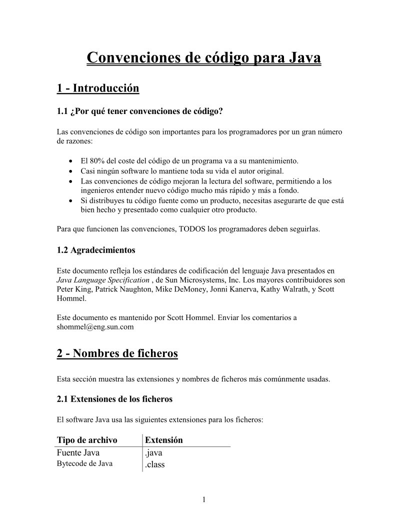 PDF de programación - Convenciones de código para Java PDF de programación - Convenciones de código para Java