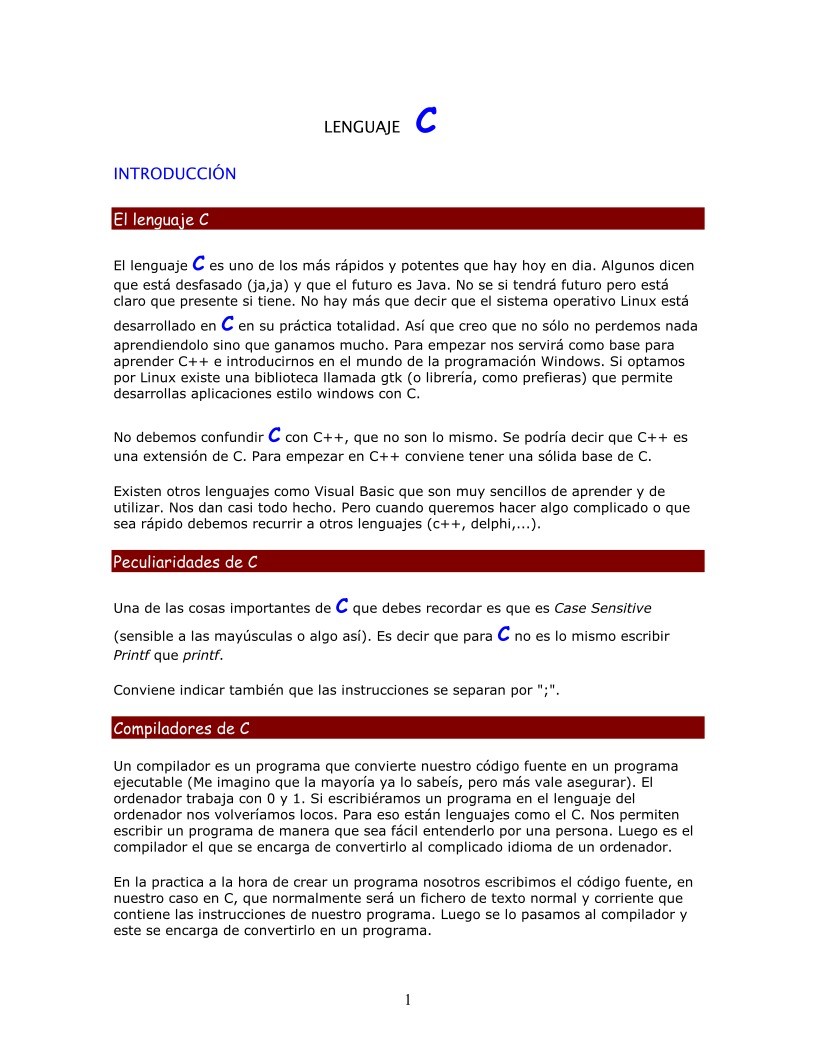 PDF de programación - Curso Básico Lenguaje C