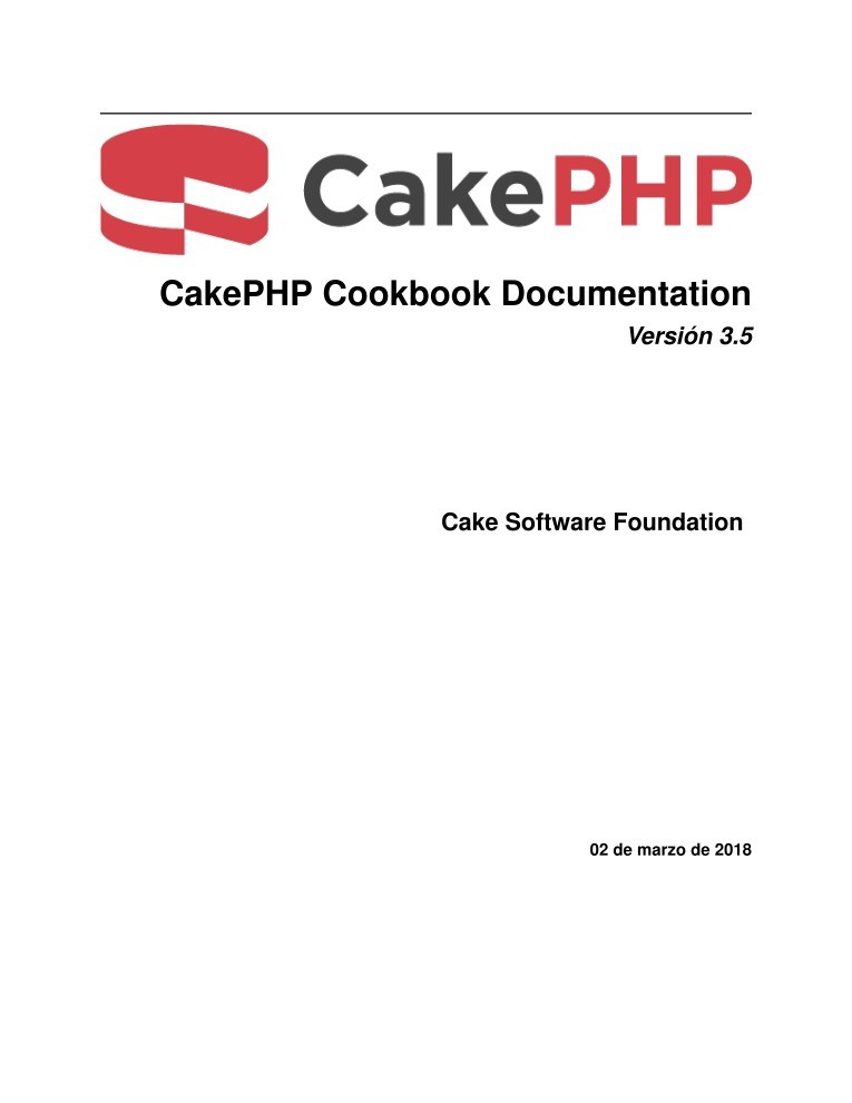 PDF de programación - CakePHP Cookbook Documentation