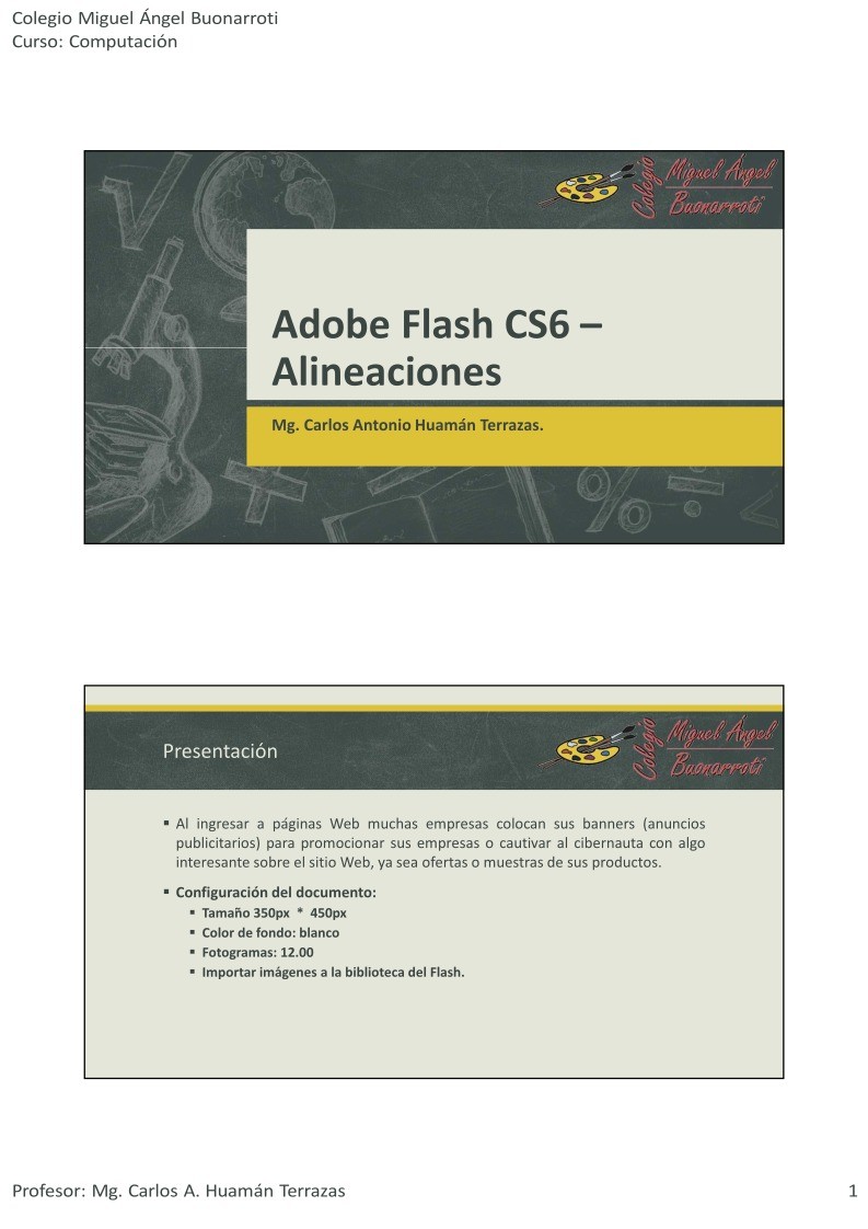 PDF de programación - Alineaciones - Adobe Flash CS6