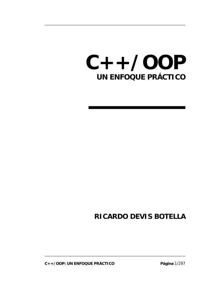 Pdf De Programación Programación Orientada A Objetos En C Oop Un