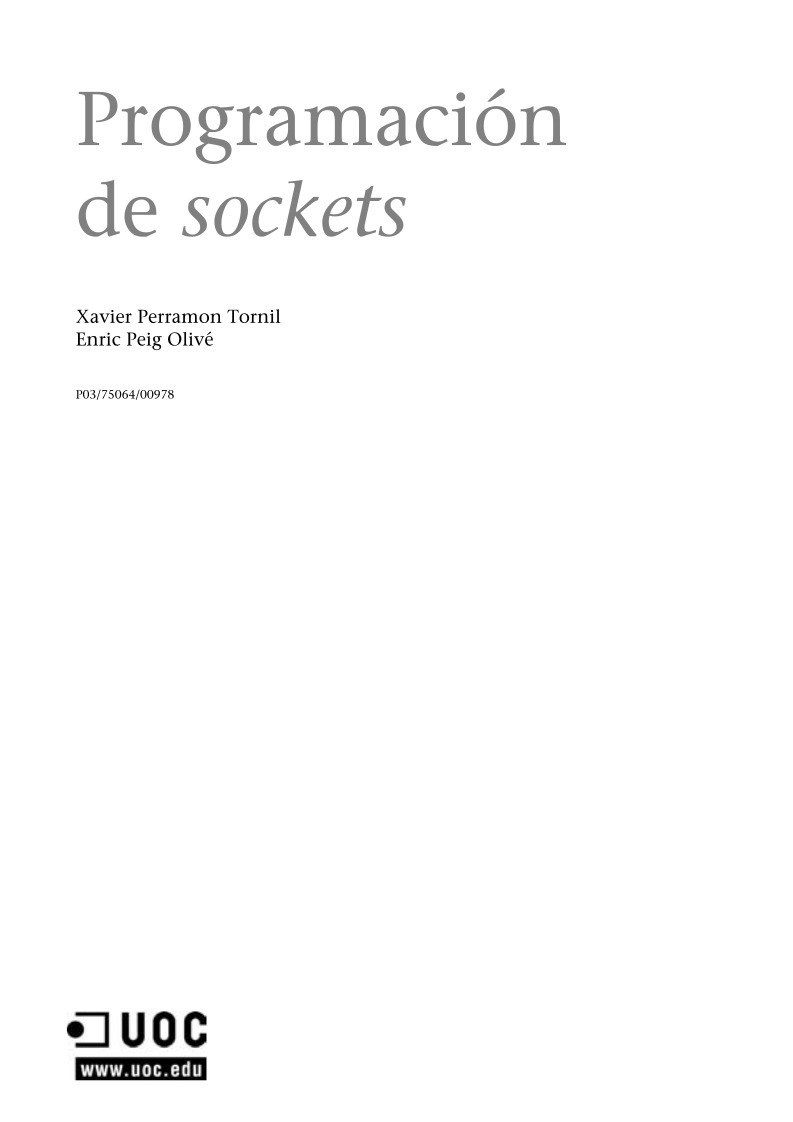 Pdf De Programación Programación De Sockets