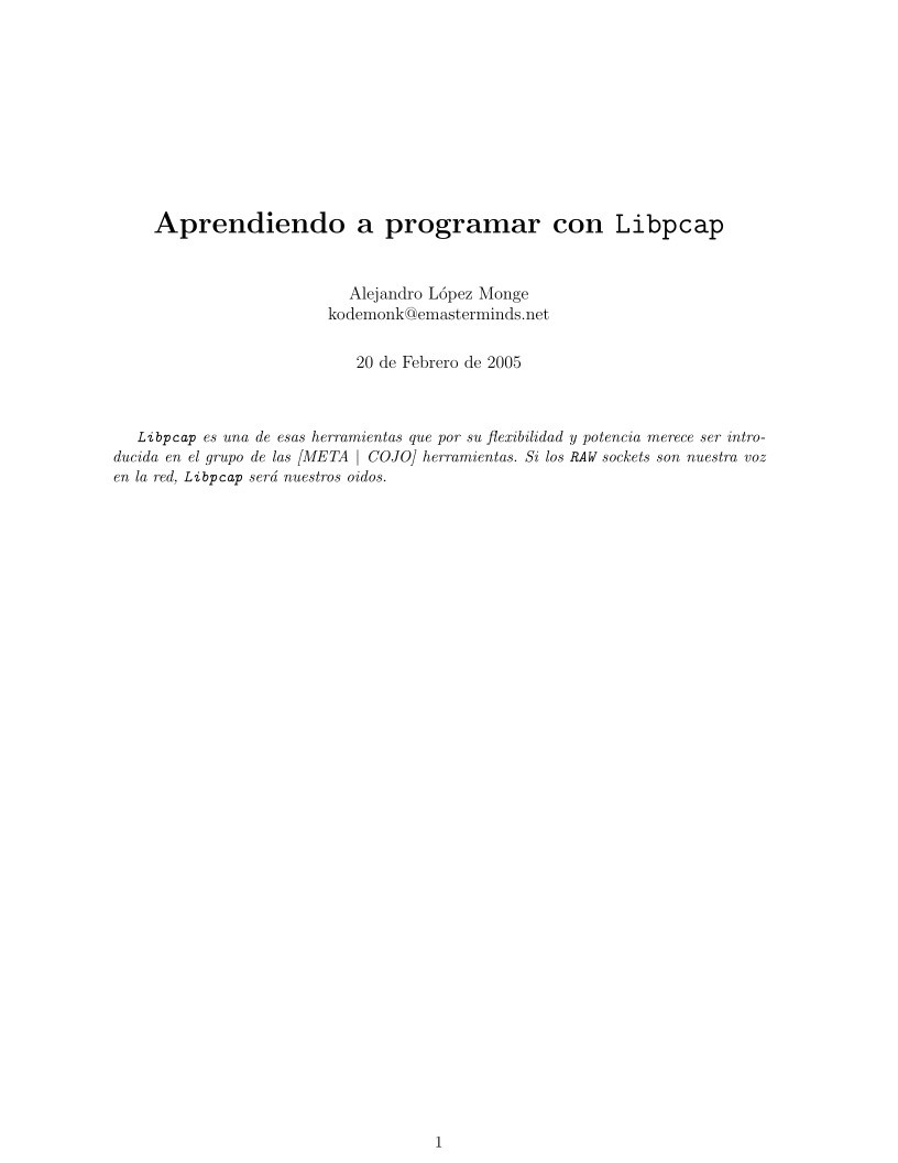 PDF de programación - Aprendiendo a programar con libpcap