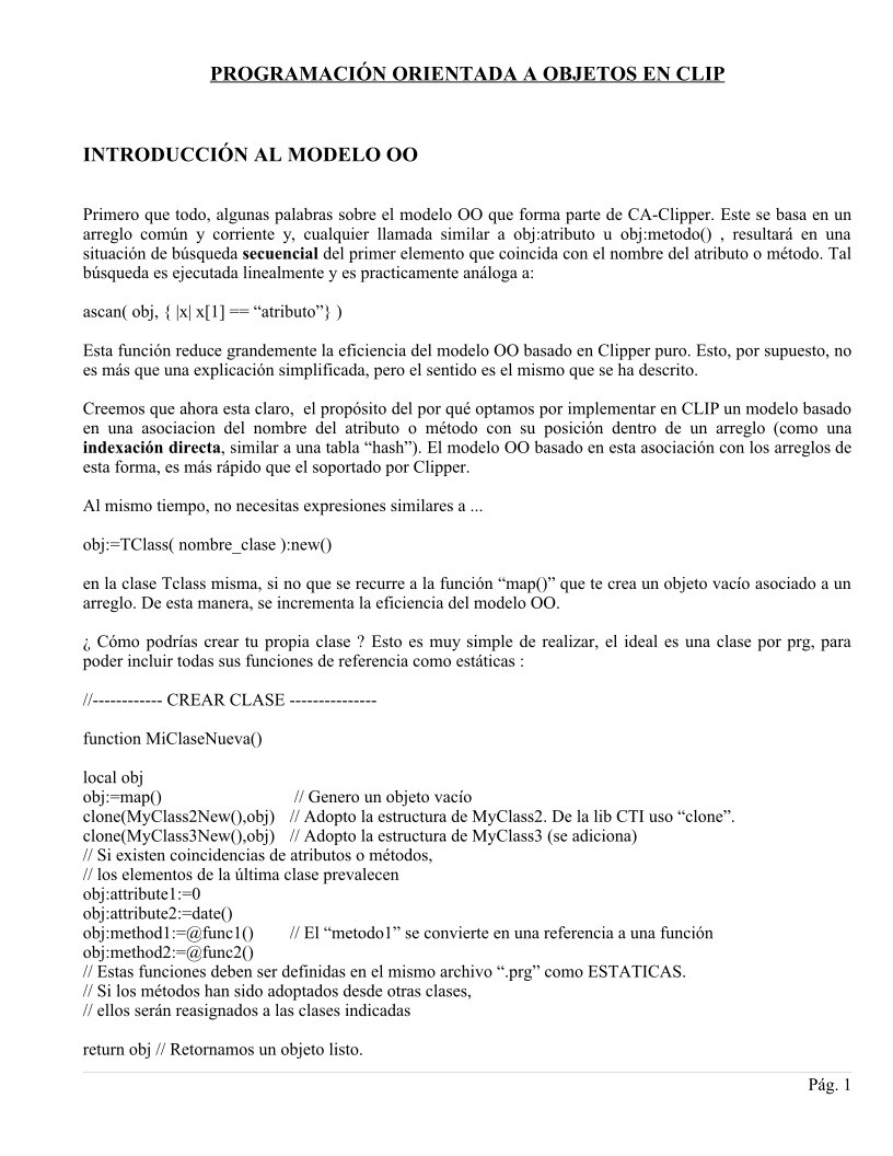 PDF de programación - Programación Orientada a Objetos en CLIP