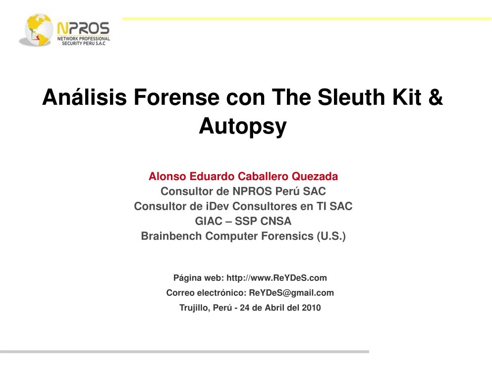 PDF de programación - Análisis Forense con The Sleuth Kit & Autopsy