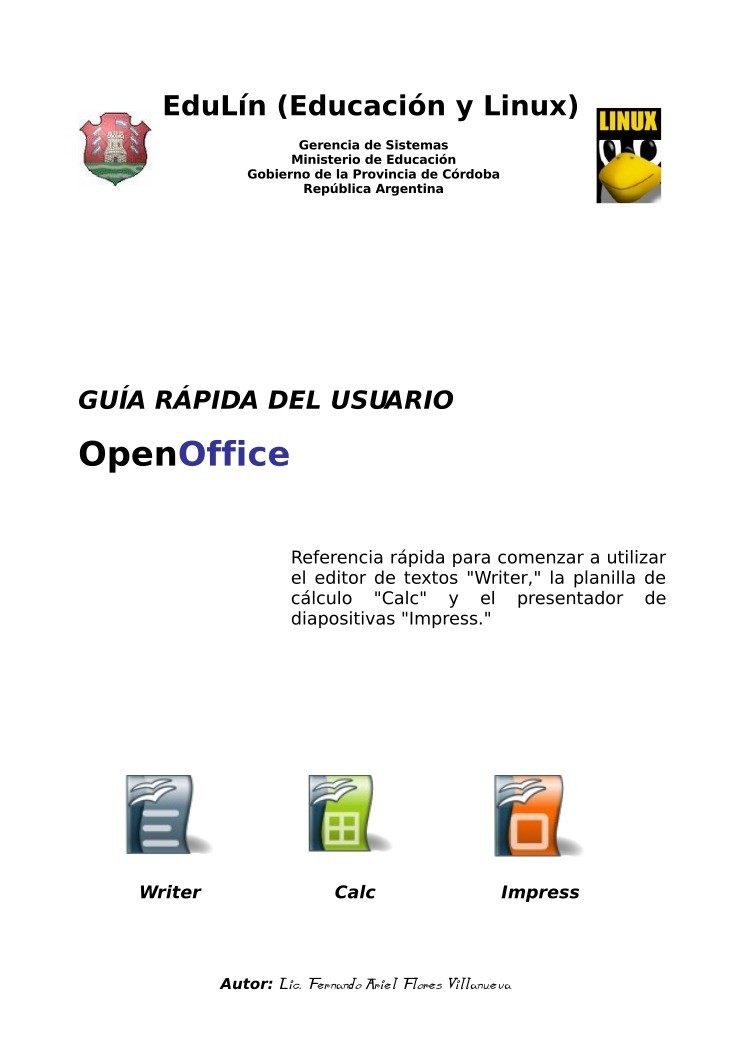 PDF de programación - Guía rápida del usuario OpenOffice