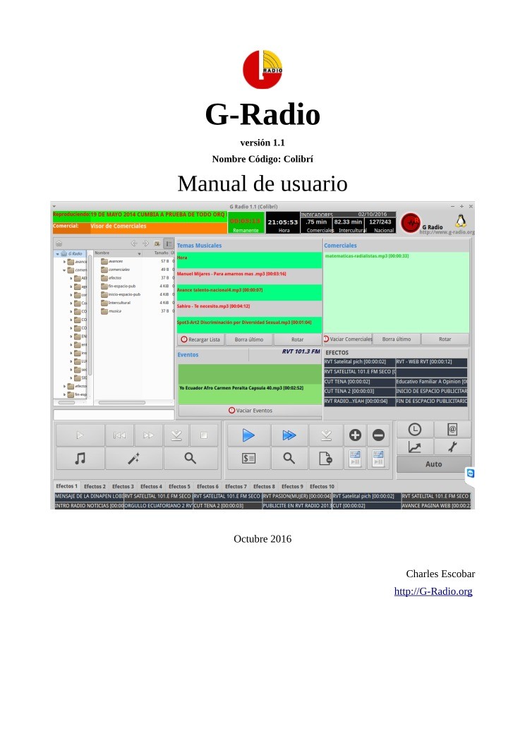 PDF de programación - manual de usuario G-Radio