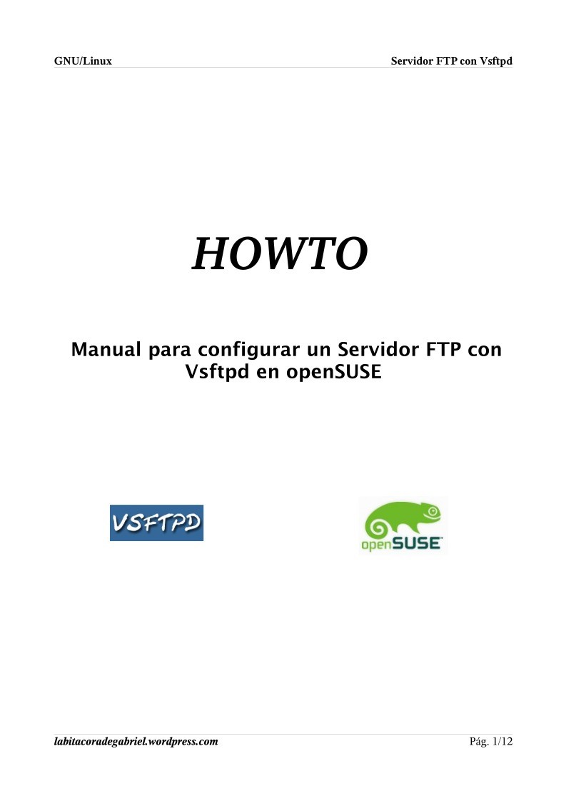 PDF de programación - Manual para configurar un servidor FTP con vsftpd en openSUSE