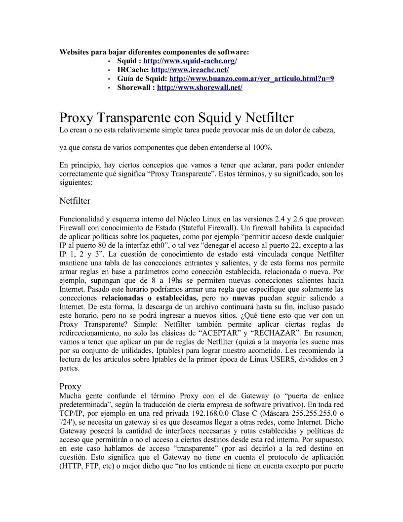 PDF de programación - Proxy Transparente con Squid y Netfilter
