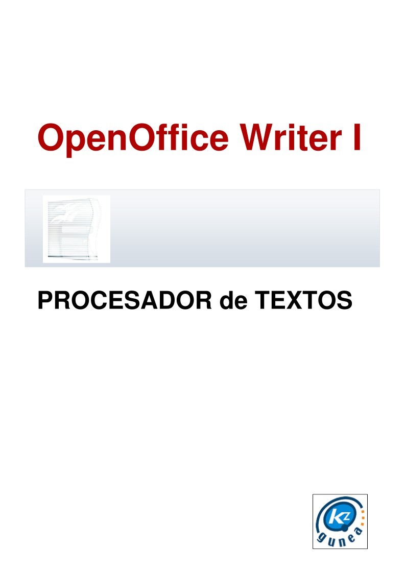 PDF de programación - OpenOffice Writer I - Basico