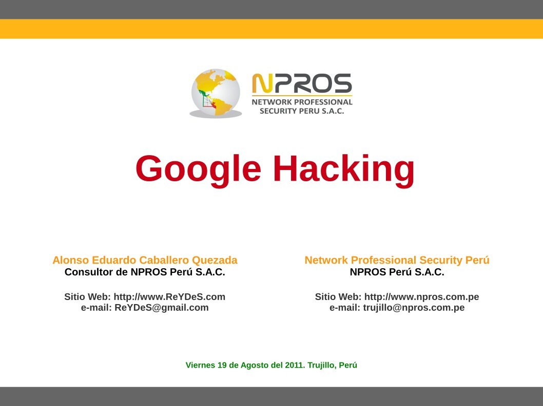 PDF de programación - Google Hacking