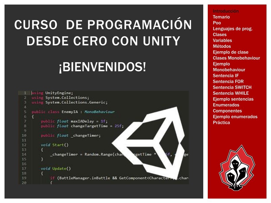 PDF de programación - Curso de programación desde cero con UNITY