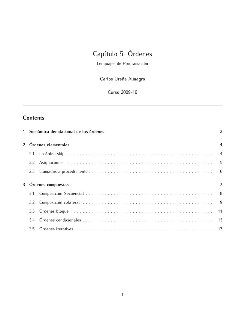 PDF de programación - Capítulo 5. Ordenes