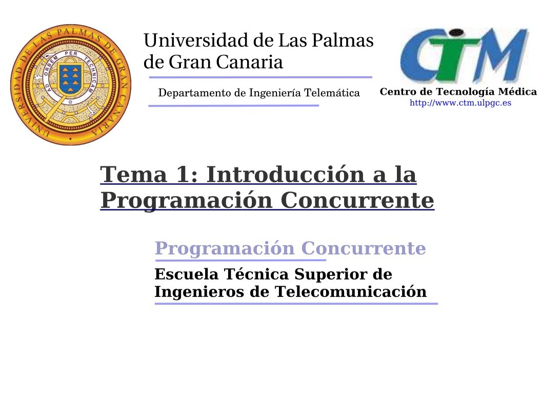 PDF de programación - Tema 1: Introducción a la Programación Concurrente