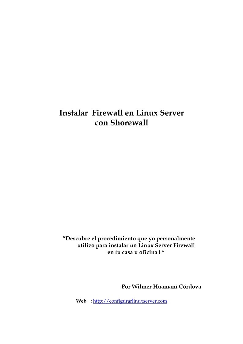 PDF de programación - Instalar Firewall en Linux Server con Shorewall