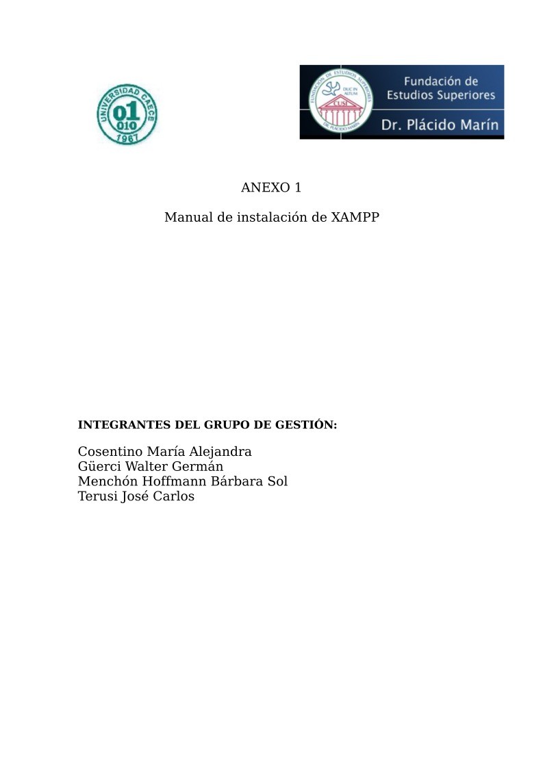 PDF de programación - Manual de instalación de XAMPP