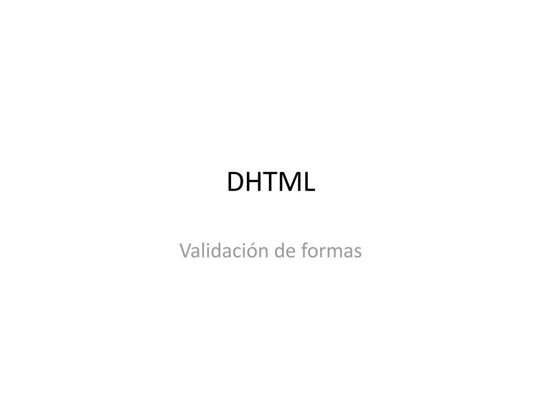 PDF de programación - DHTML Validación de formas