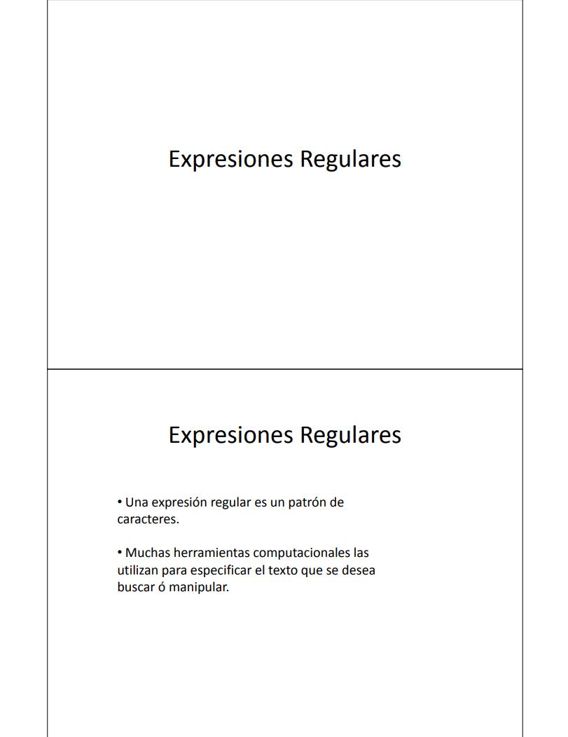 PDF de programación - Expresiones Regulares