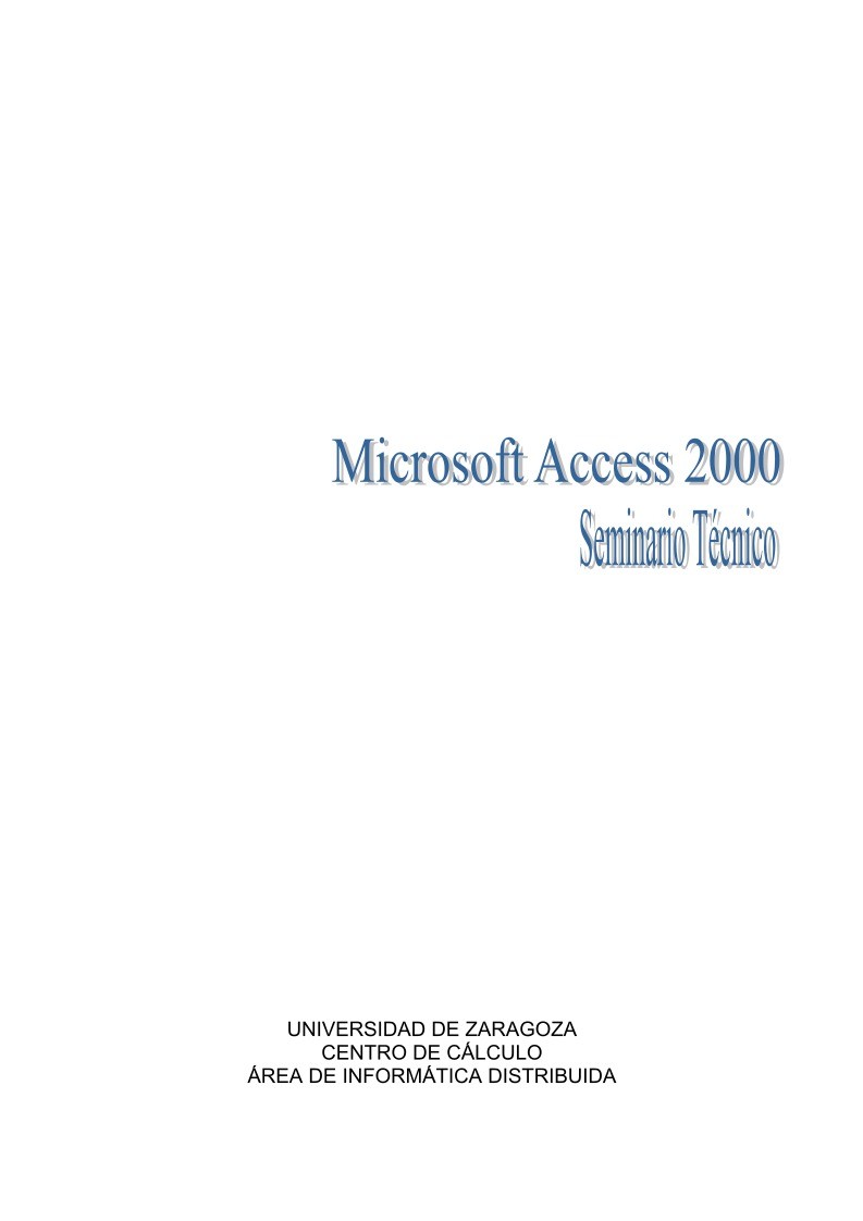PDF de programación - Microsoft Access 2000 - Seminario Técnico