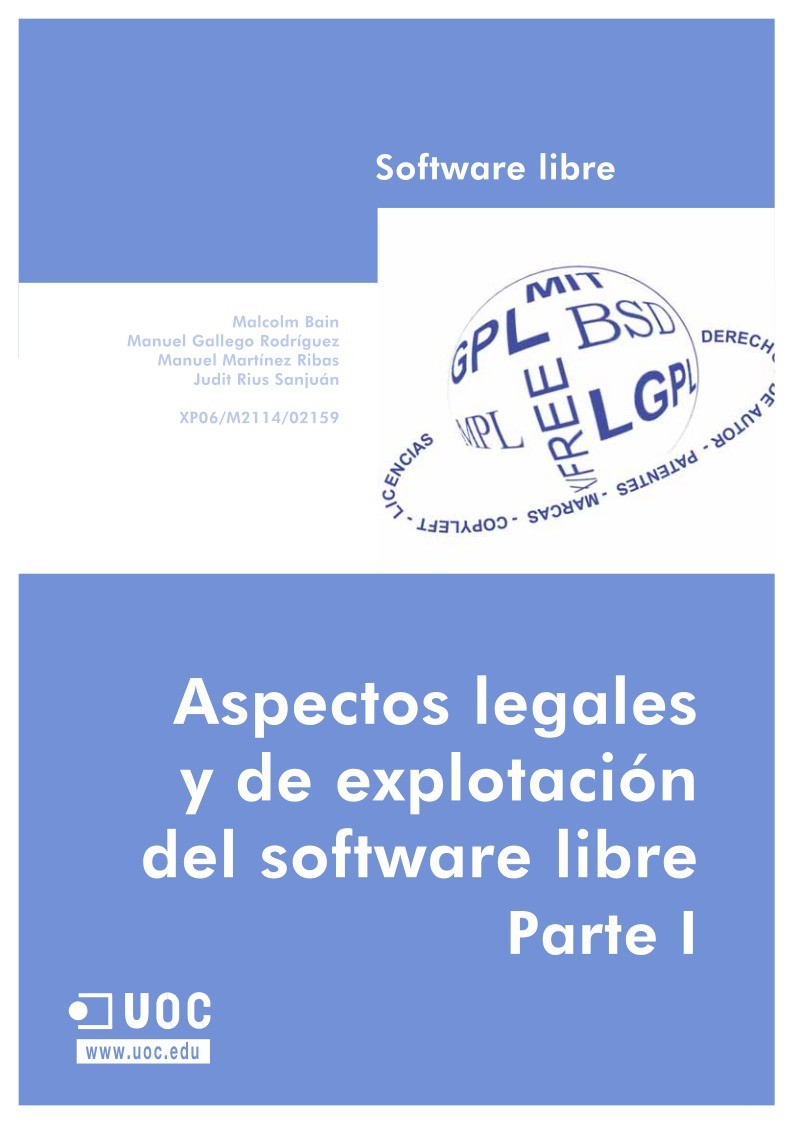 PDF de programación - Aspectos legales y de explotación del software libre - Parte I