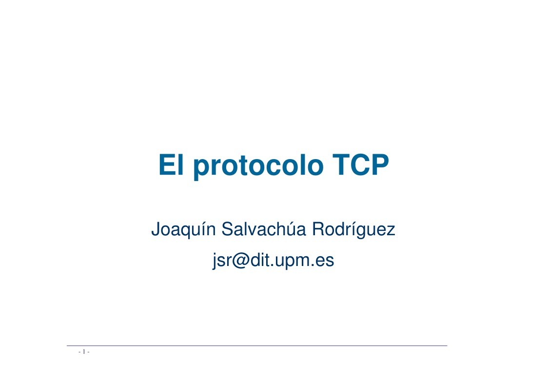 PDF de programación - El protocolo TCP