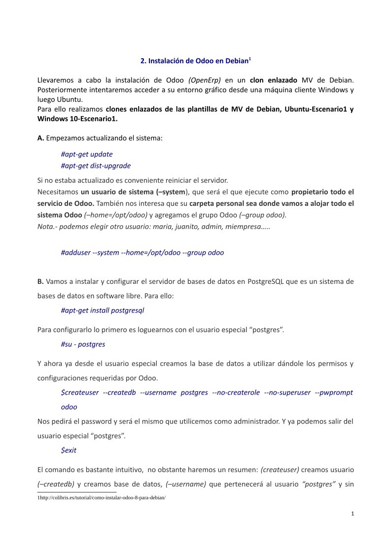 PDF de programación - 2. Instalación de Odoo en Linux PDF de programación - 2. Instalación de Odoo en Linux