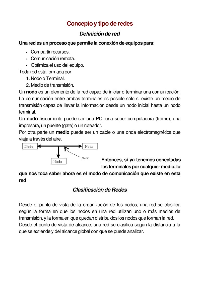 PDF de programación - Concepto y tipo de redes
