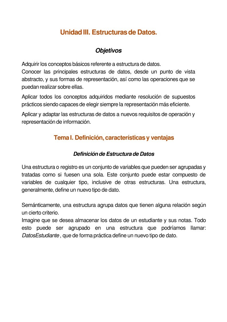 PDF de programación - Unidad III. Estructuras de Datos