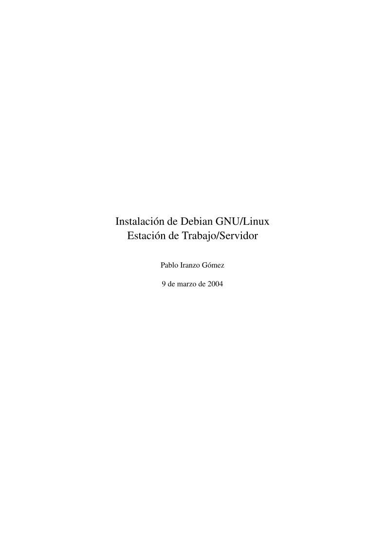 PDF de programación - Instalación de Debian GNU/Linux - Estación de Trabajo/Servidor