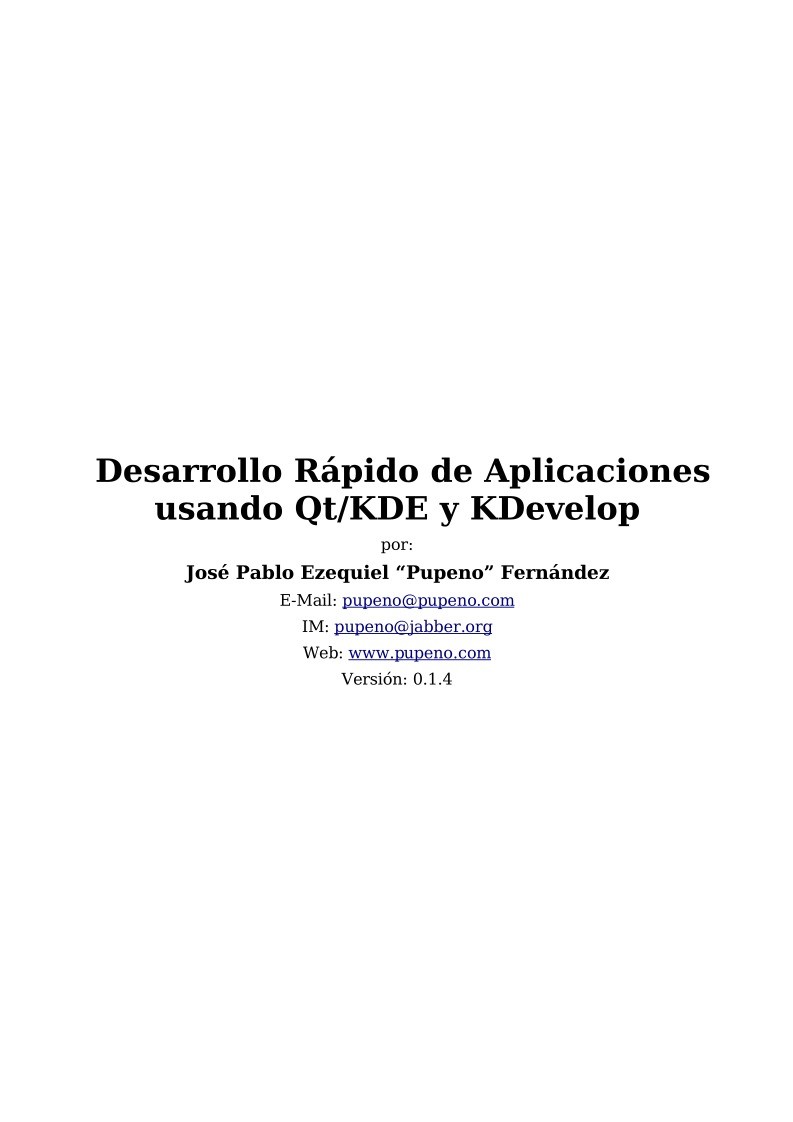 PDF de programación - Desarrollo Rápido de Aplicaciones usando Qt/KDE y ... PDF de programación - Desarrollo Rápido de Aplicaciones usando Qt/KDE y ...