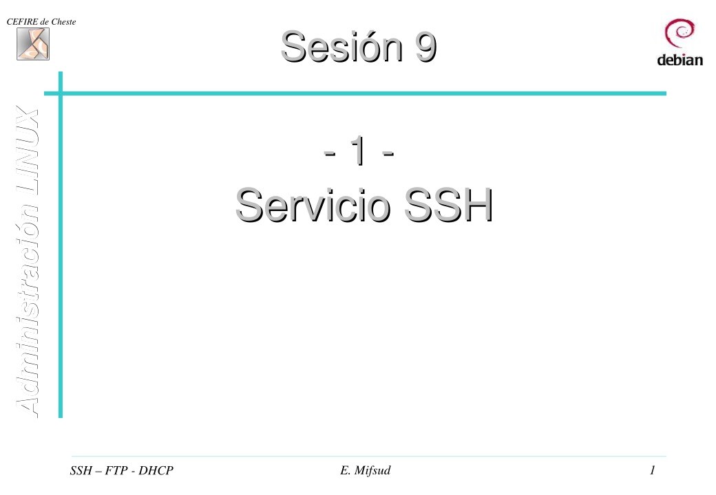PDF de programación - Sesión 9 - Servicio SSH