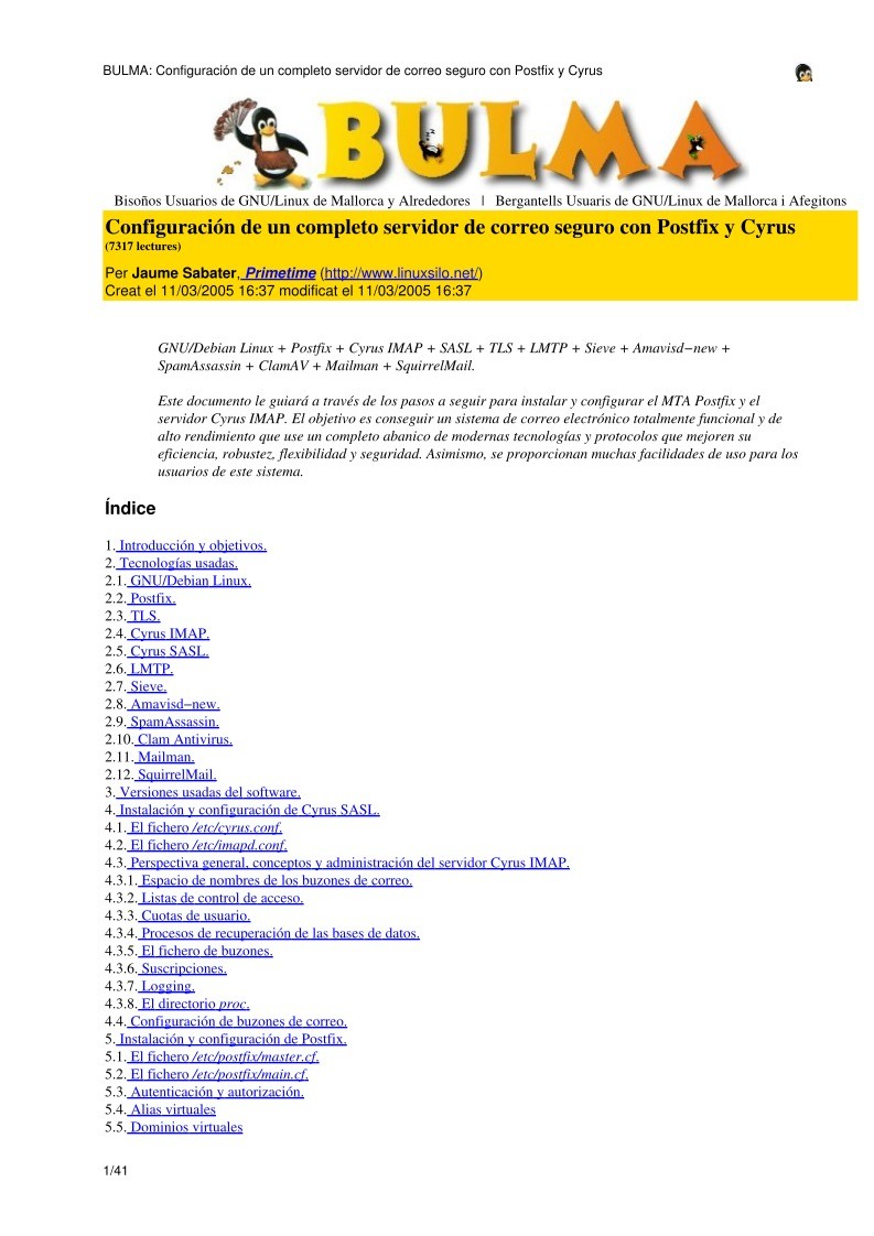 PDF de programación - BULMA: Configuración de un completo servidor de ... PDF de programación - BULMA: Configuración de un completo servidor de ...