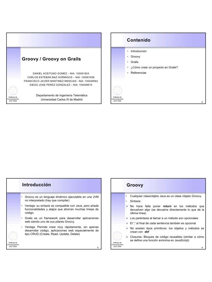 PDF de programación - Groovy / Groovy on Grails