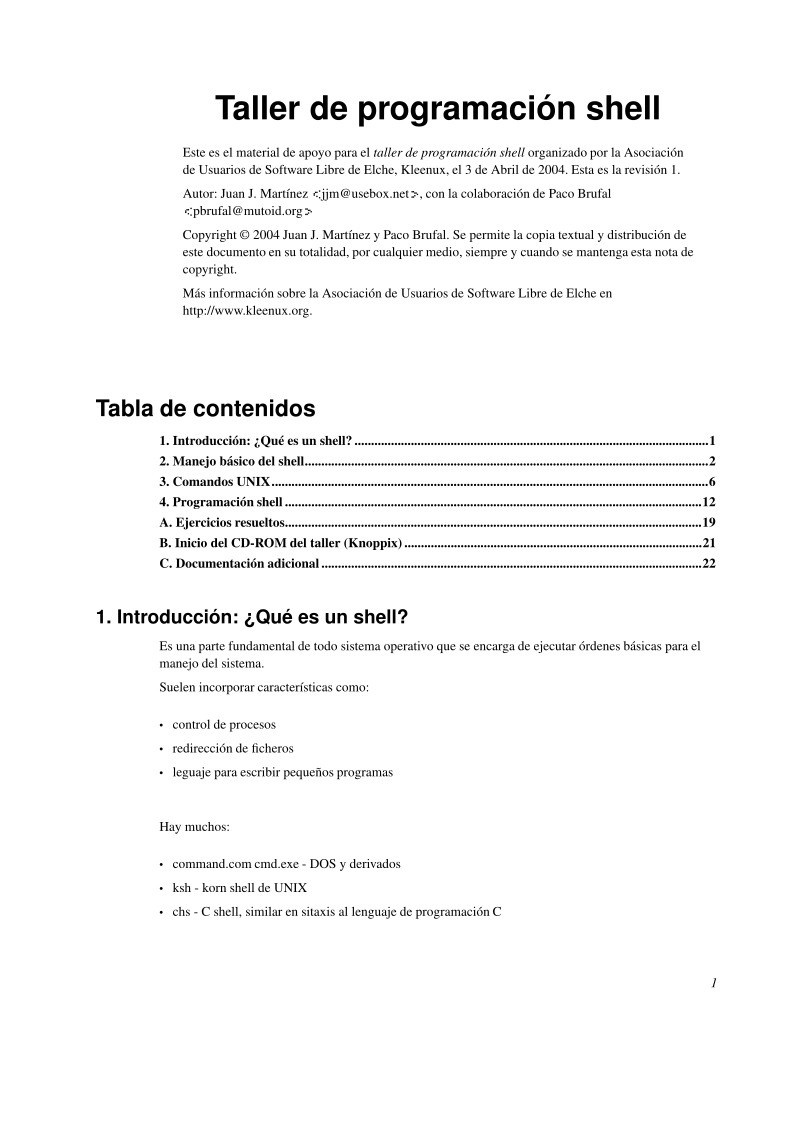 PDF de programación - Taller de programación shell