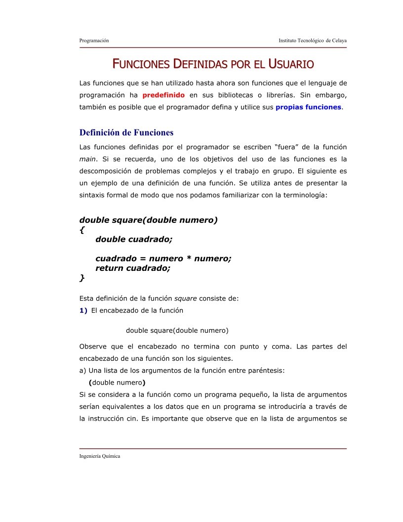 PDF de programación - Funciones definidas por el usuario
