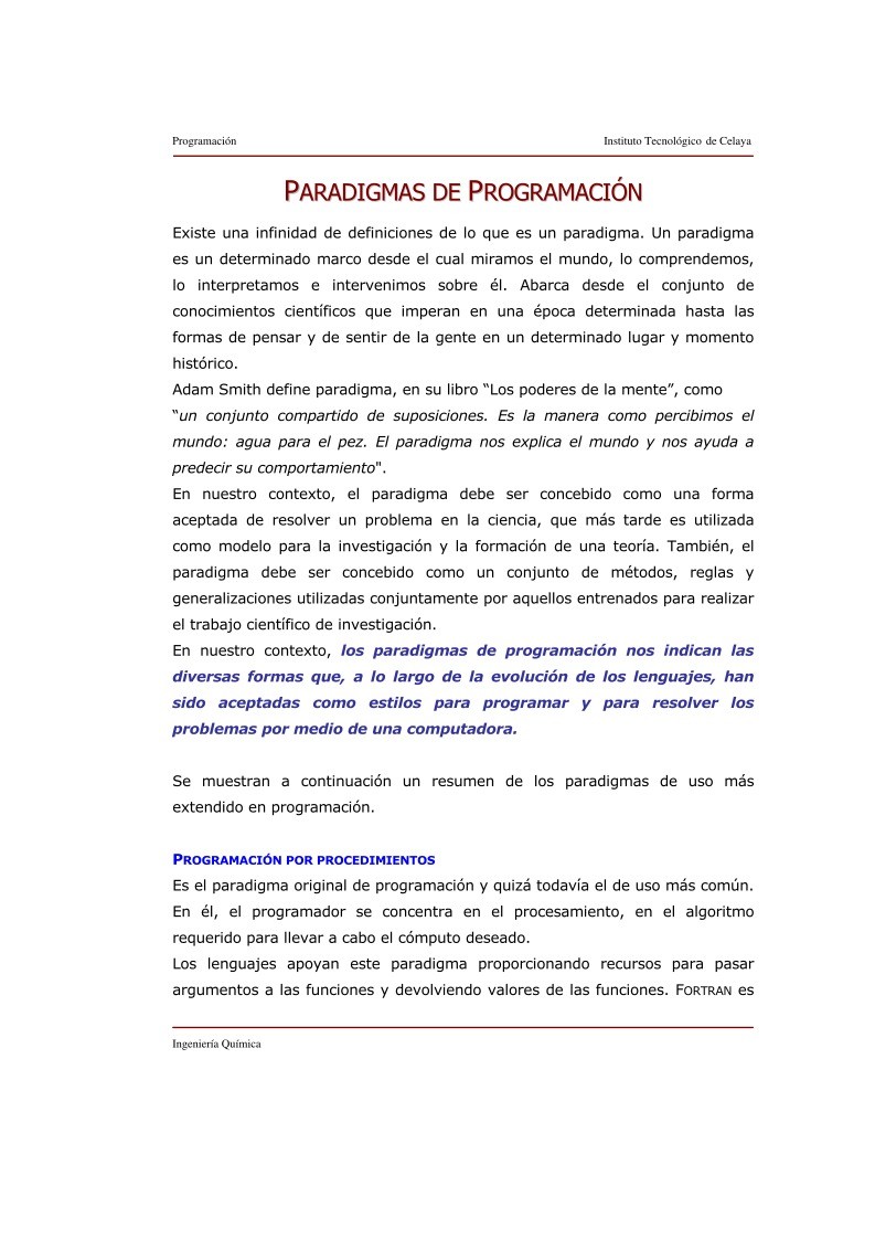 PDF de programación - Paradigmas de programación