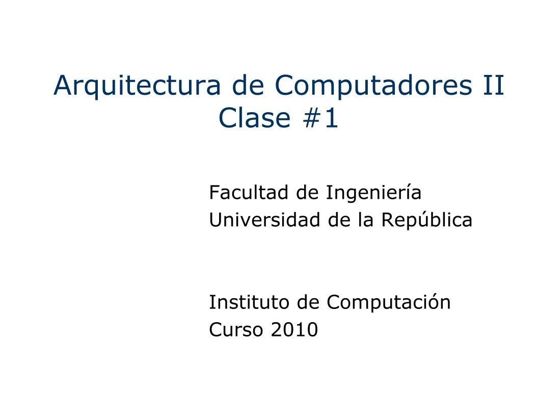 PDF de programación - Clase 1 - Arquitectura de Computadoras II