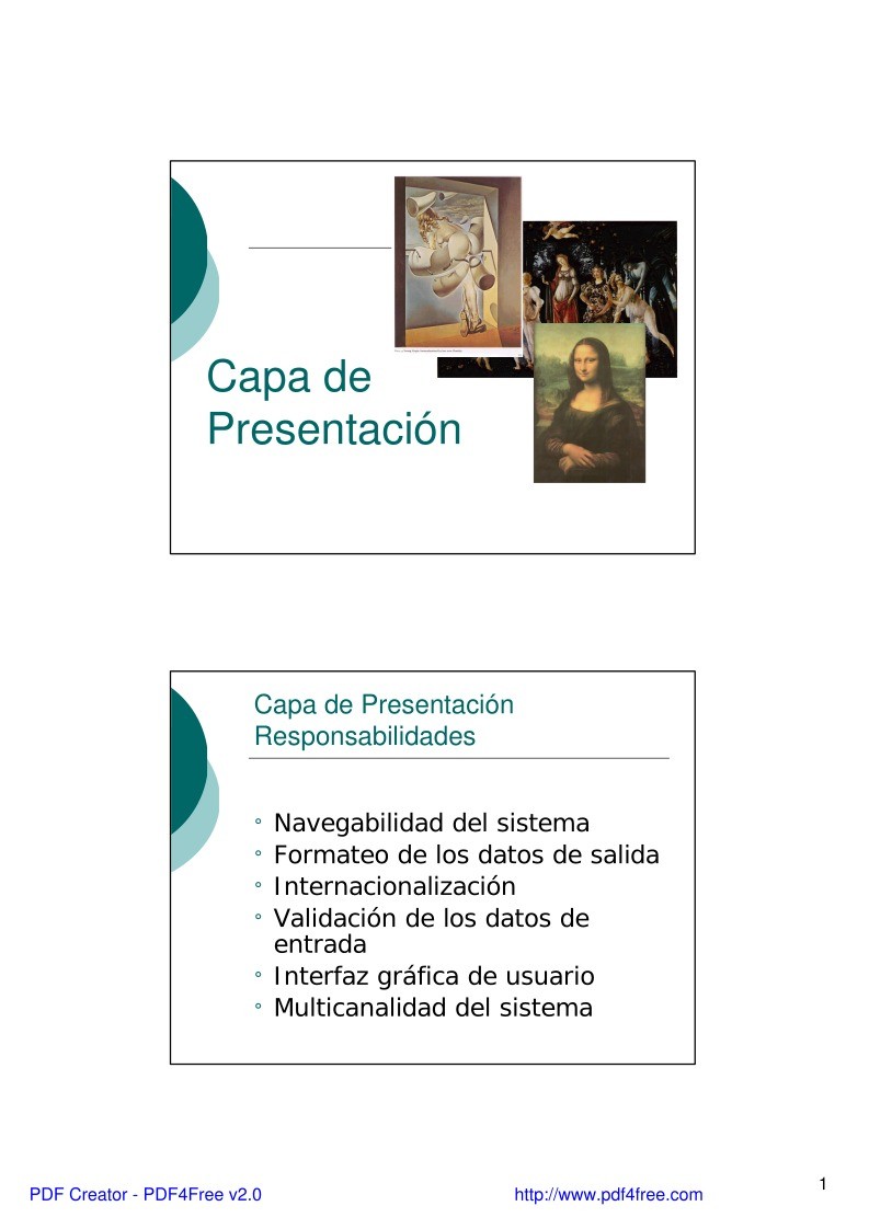 PDF de programación - Capa de presentación