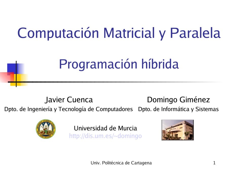 PDF de programación - Programación híbrida - Computación Matricial y ...