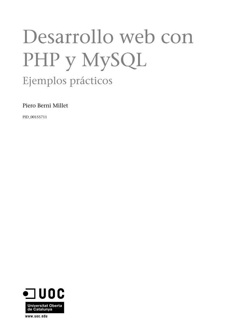 PDF de programación - Desarrollo web con PHP y MySQL