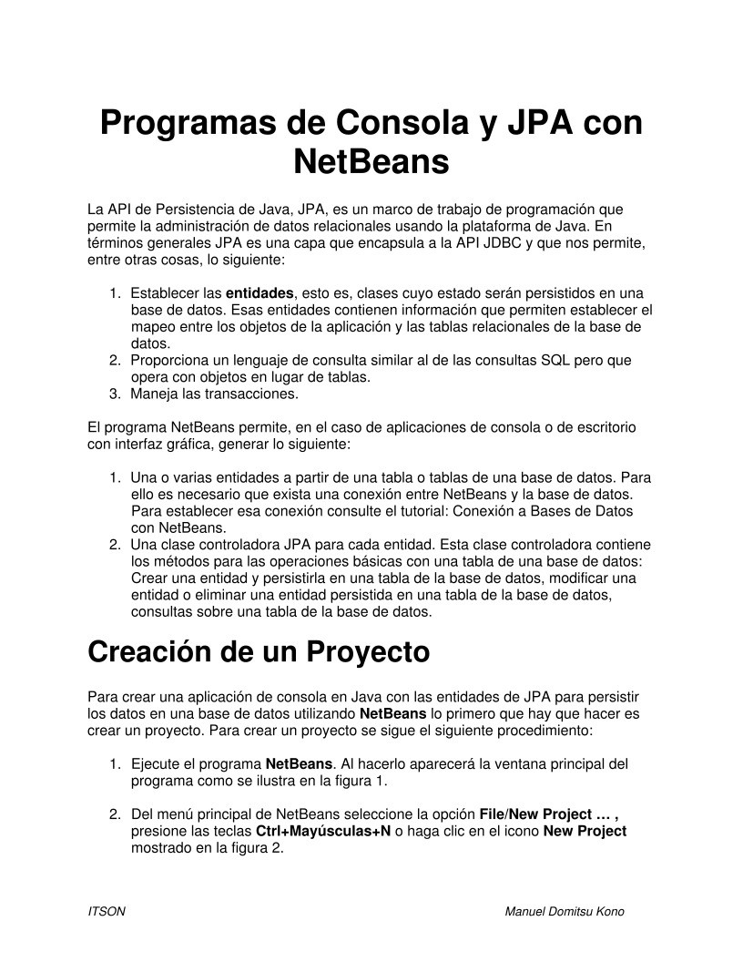 PDF de programación - Programas de Consola y JPA con NetBeans