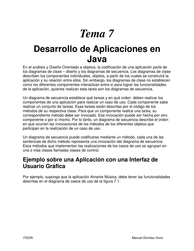 PDF de programación - Tema 7 - Desarrollo de Aplicaciones en Java